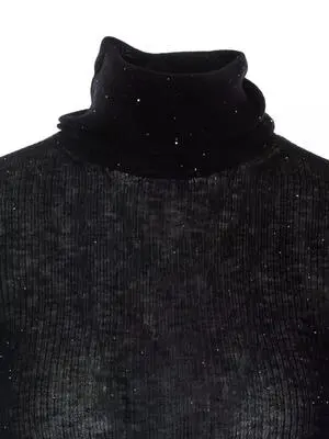ELE Sequin-embellished Ribbed-knit Sweater