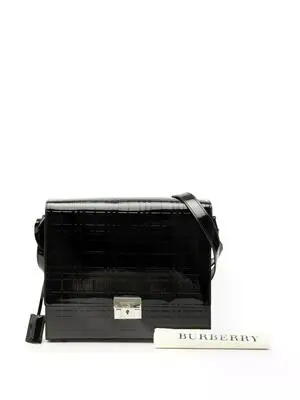 Burberry 2000-2017 House Check Embossed Patent Crossbody Bag