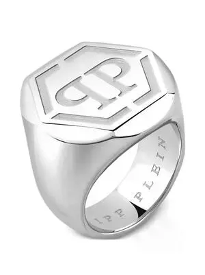 Philipp Plein Plein Edge Logo-engraved Ring - Silver
