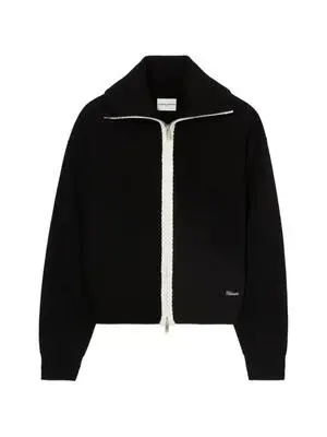 Claudie Pierlot Zip-neck Knitted Cardigan - Black