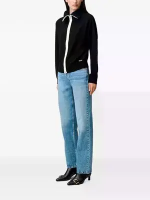 Claudie Pierlot Zip-neck Knitted Cardigan