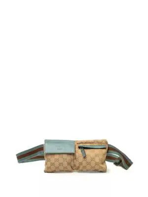 Gucci 2000-2015 Gg Canvas Web Double Pocket Belt Bag - Neutrals
