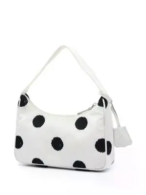 Prada 2019-2026 Mini Re Nylon Polka Dot Re Edition 2000 Shoulder Bag - Black
