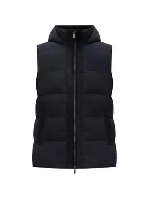 Peserico Quilted Hooded Gilet - Black