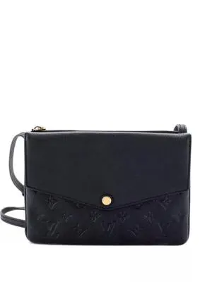 LOUIS VUITTON Twice Handbag Monogram Empreinte Leather Crossbody Bag - Black