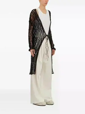 TOTALLY. H Open-knit Front-tie Cardigan