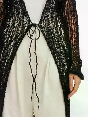 TOTALLY. H Open-knit Front-tie Cardigan