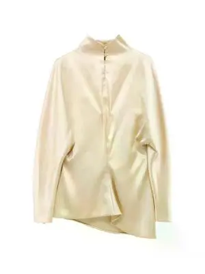 KHAITE Asymmetric-hem Satin Blouse