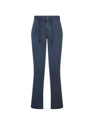 Fedeli Straight-leg Drawstring Trousers - Blue
