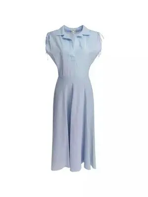 INES DE LA FRESSANGE PARIS Striped Seersucker Midi Dress