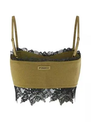 Pinko Knit Top With Contrasting Lace Insert