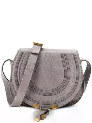 Chloé Marcie Leather Small Crossbody Bag Grey