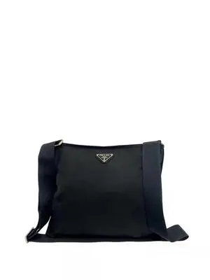 Prada 2000-2013 Tessuto Zip Top Crossbody Bag - Black