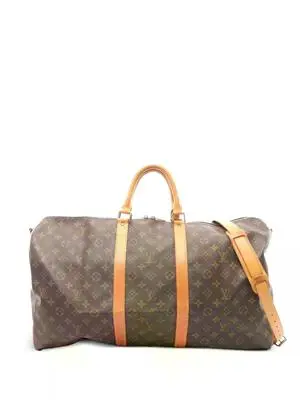 LOUIS VUITTON Keepall Bandoulière 55 Monogram Luggage - Brown