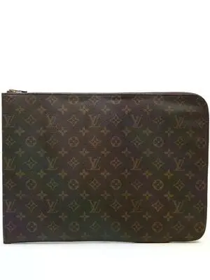 LOUIS VUITTON 1991 Monogram Poche Documents Portfolio Business Bag - Brown