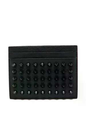 CHRISTIAN LOUBOUTIN Kios Spike Card Holder Black