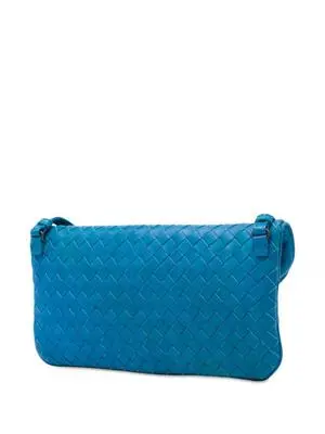 Bottega Veneta 2010 Mini Nappa Intrecciato Turn Lock Crossbody Bag - Blue
