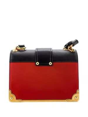 Prada Cahier Leather And Saffiano Leather Small Crossbody Bag