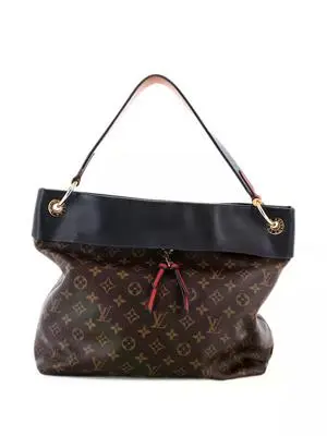 LOUIS VUITTON Tuileries Monogram Canvas With Leather Hobo Bag
