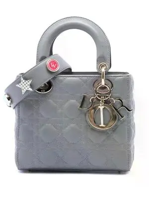 Dior 2017 Small Lambskin Cannage My Abcdior Lady Satchel - Grey
