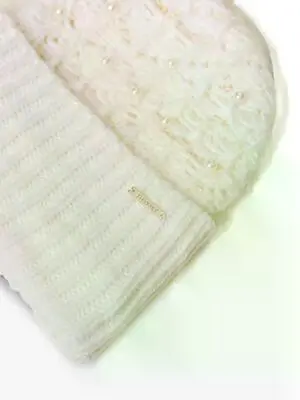 TWINSET Knit Beanie With Pearls - Neutrals