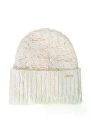 TWINSET Knit Beanie With Pearls - Neutrals