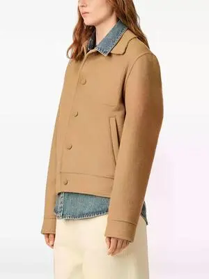 AMI Paris Button-down Wool And Cashmere Jacket - Neutrals