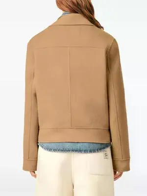 AMI Paris Button-down Wool And Cashmere Jacket - Neutrals