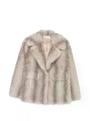 SIMONA CORSELLINI Flap-pocket Faux-fur Coat