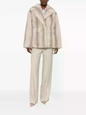 SIMONA CORSELLINI Flap-pocket Faux-fur Coat