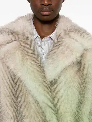SIMONA CORSELLINI Flap-pocket Faux-fur Coat