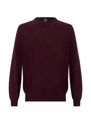 Fedeli V-neck Cashmere Sweater - Red