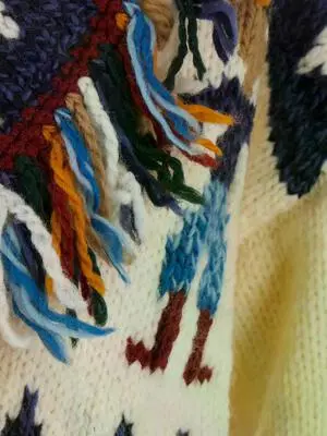 FRANTIC December Fringe-trimmed Belted Cardigan