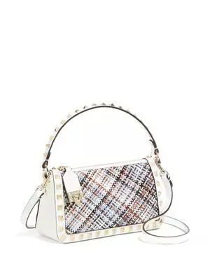 Valentino Garavani Rockstud Small Shoulder Bag In Woven Fabric