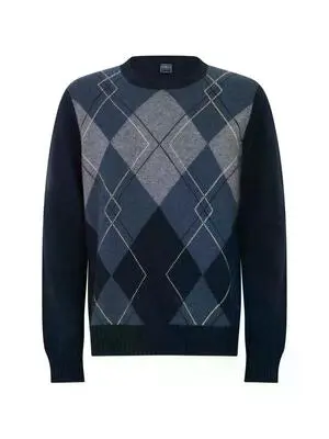 Fedeli Argyle-intarsia Cashmere Sweater - Blue