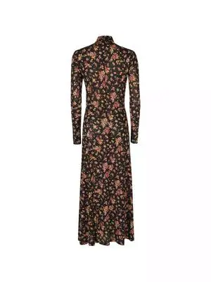 Ulla Johnson Ida Floral-print Ruched Midi Dress - Black
