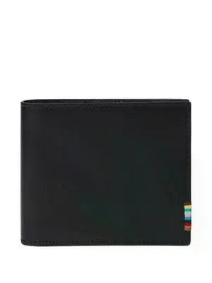 Paul Smith Leather 'signature Stripe' Stitch Billfold Wallet - Black