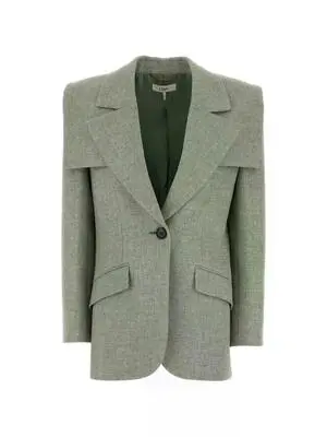 Chloé Mélange-effect Wide-lapel Blazer - Green