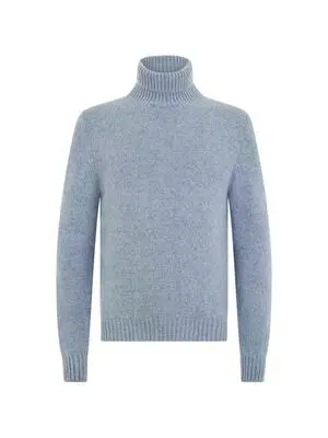 Fedeli High-neck Long-sleeve Sweater - Blue