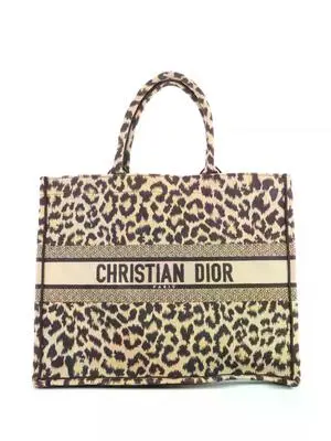 Dior Book Mizza Embroidered Canvas Large Tote Bag - Brown