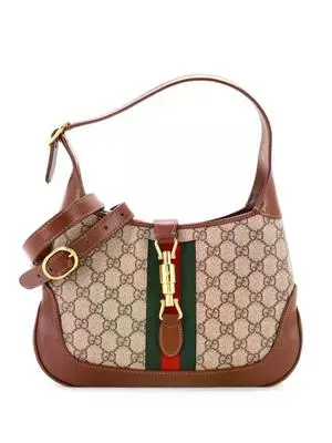 Gucci Jackie 1961 Gg Coated Canvas Small Hobo Bag - Brown