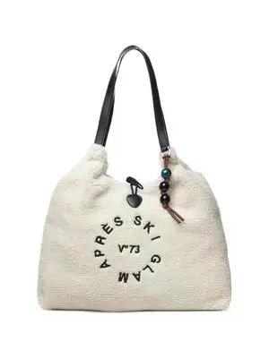 V°73 Teddy-effect Embroidered Shoulder Bag