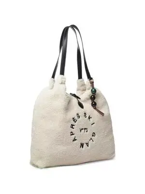 V°73 Teddy-effect Embroidered Shoulder Bag