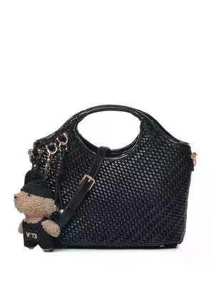 V°73 Zelda Woven-effect Shoulder Bag - Black
