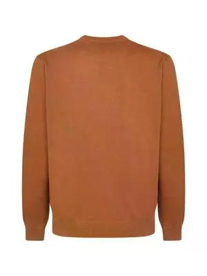 DELL'OGLIO Crew-neck Fine-knit Sweater - Brown