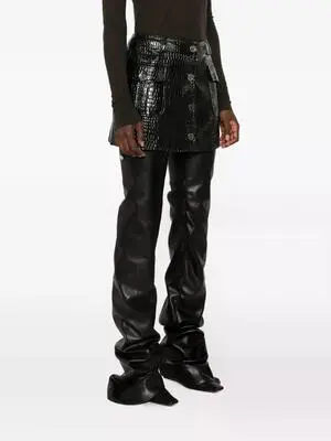 Moschino 2000s Croc-effect Button-front Mini Skirt