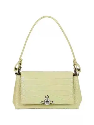 VIVIENNE WESTWOOD Hazel Croc-effect Leather Shoulder Bag - Green