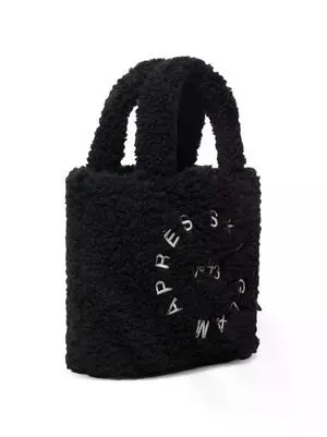 V°73 Ski Glam Teddy-effect Embroidered Tote Bag - Black