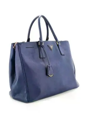 Prada Lux Open Saffiano Leather North South Tote Bag - Blue