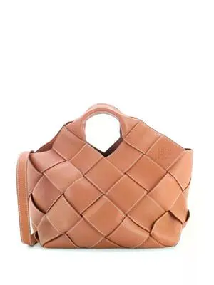 LOEWE Woven Basket Bag Leather Small Tote Bag